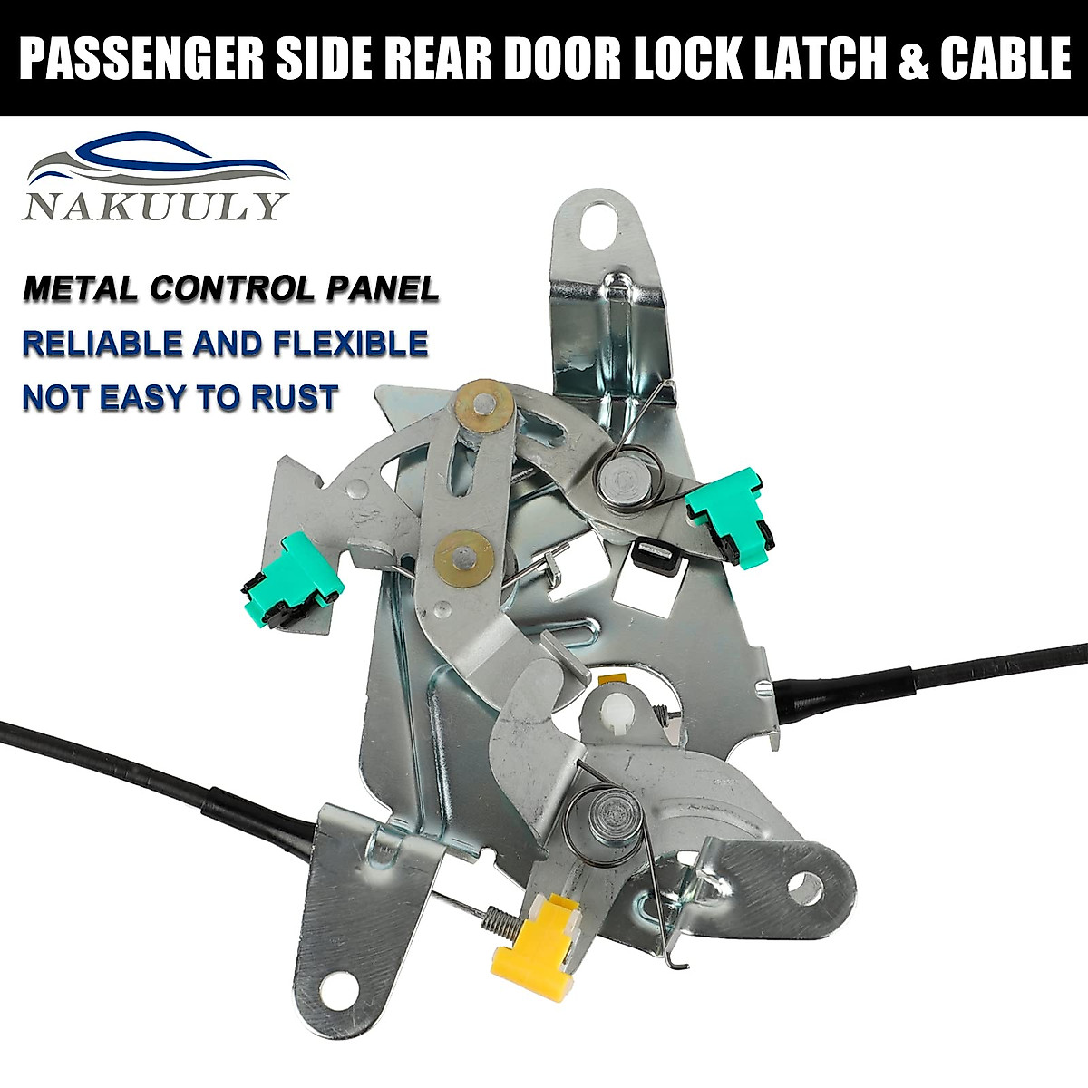 Nakuuly Left Driver Side Rear Door Lock Latch & Cable for Ford F250 F350 F450 F550 Super Duty 1999-2007, Upper and Lower Latches Assembly Replace 6C3Z-28264A01-A, 6C3Z28264A01A