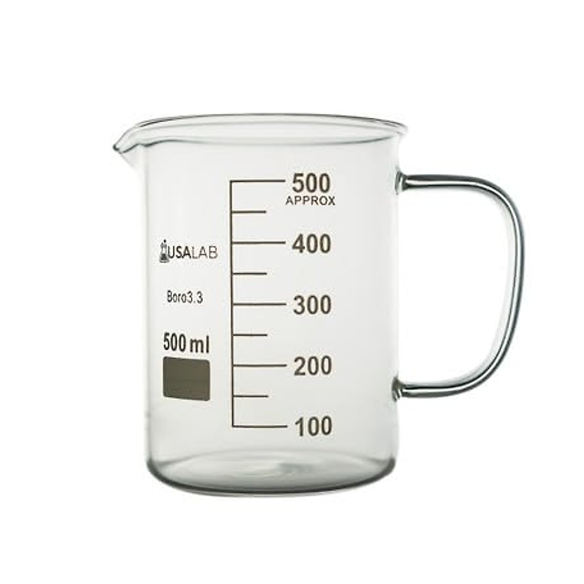 USA Lab 500ML Beaker Mug with Handle Borosilicate 3.3 - USAlab