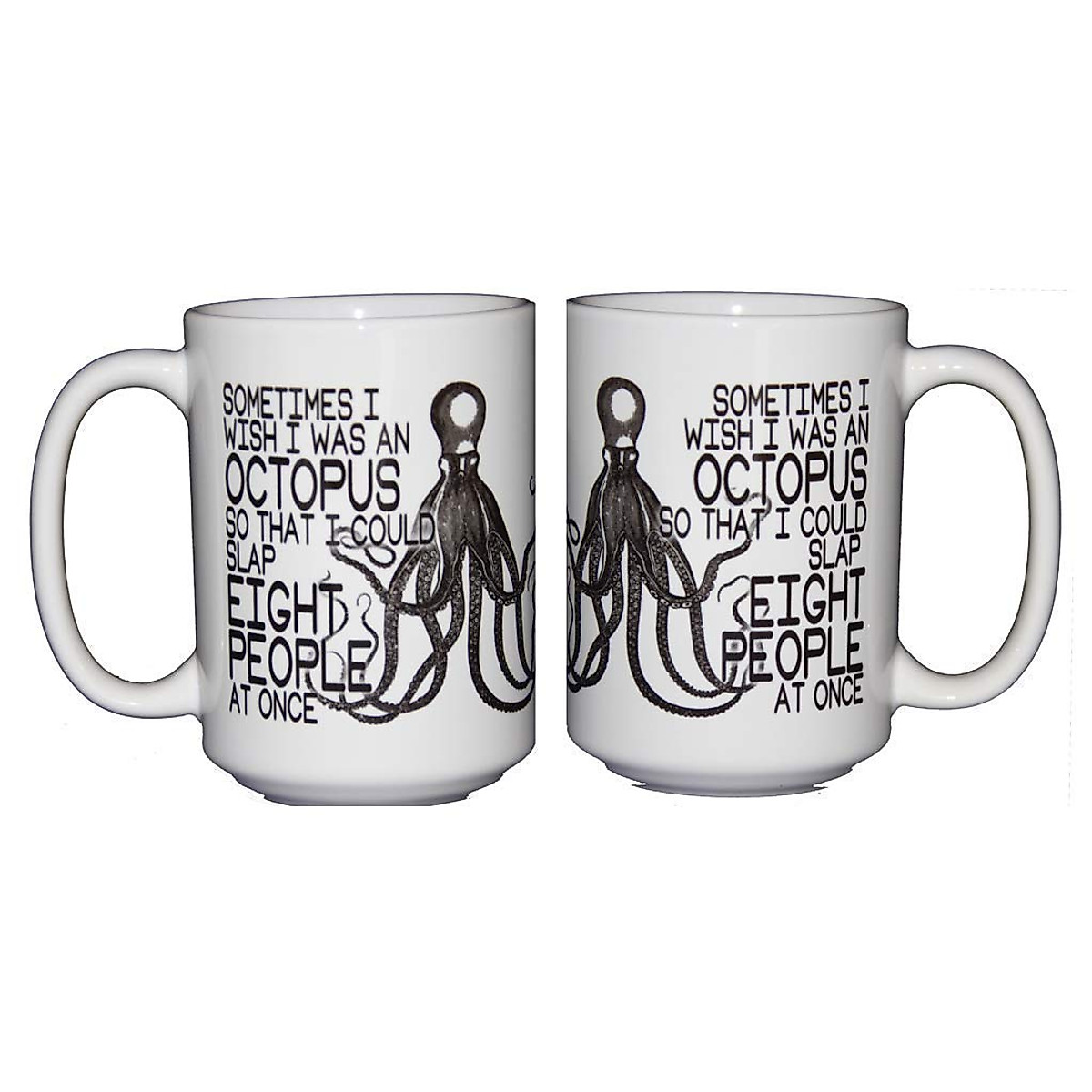 15oz Octopus Slap Funny Coffee Mug - Inappropriate Humor (Octopus Slap)