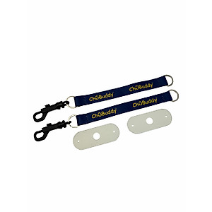 CHU-BUDDY ChuBuddy Chew Holder 4 Pack: Two (Navy) Clip-Ons & Two (Black) Neck Lanyards