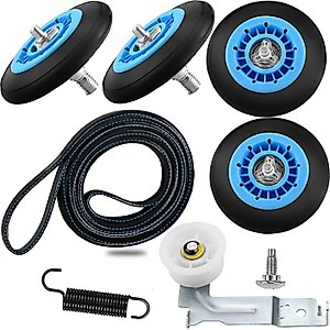 DV45H7000EW A2 DV42H5000EW A3 Parts Replacement for Samsung Dryer Roller Replacement Kit DC97-16782A Dryer Belt 6602-001655 Idler Pulley DC93-00634A Tension Spring for DV42H5200EW A3 DV48H7400EW A2