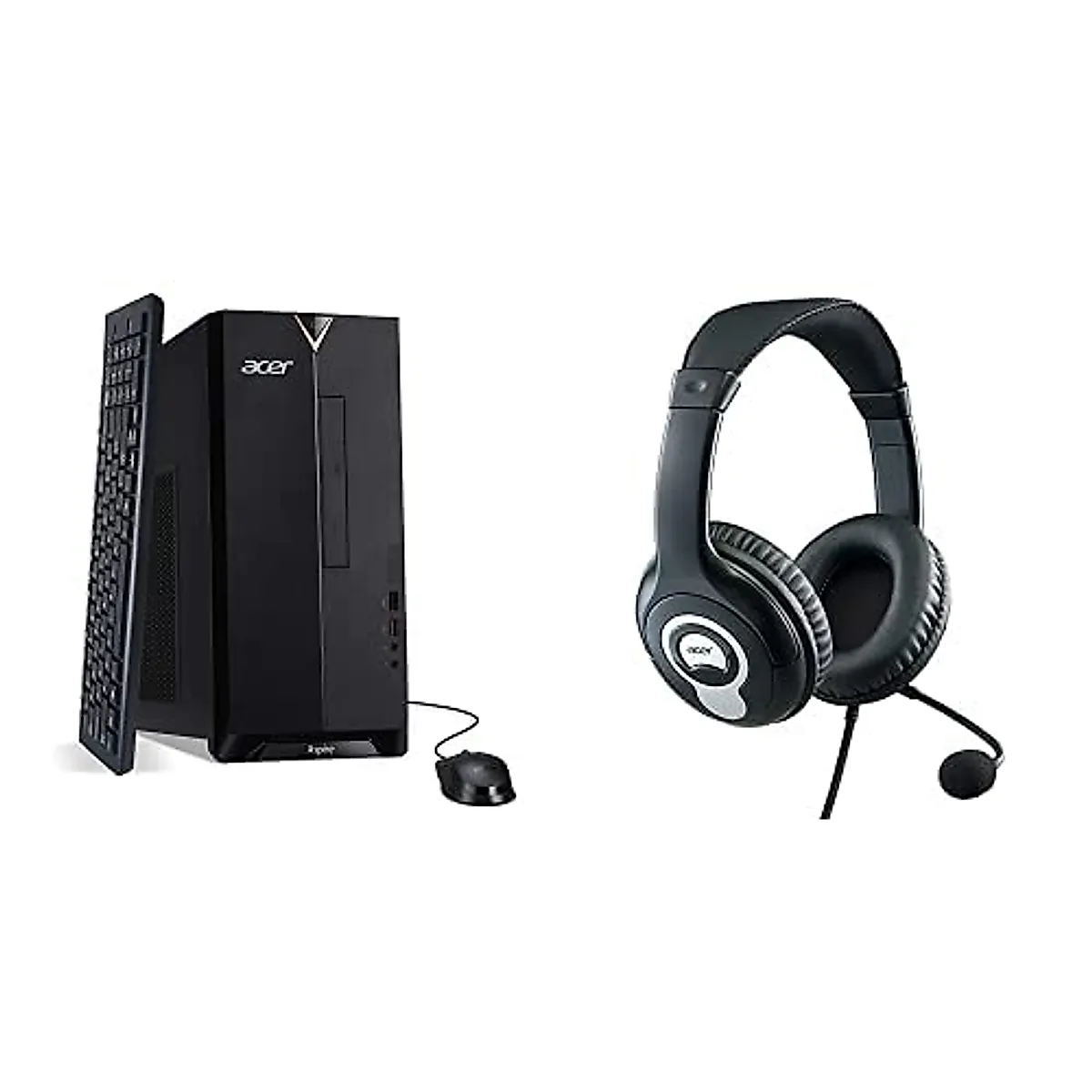 Acer Aspire TC-1660-UA19 Desktop | 10th Gen Core i5-10400 Processor | 12GB DDR4 | 512GB M.2 SSD | 8X DVD | Intel Wi-Fi 6 |Windows 11 Home Wired Headset with Flexible Omnidirectional Mic