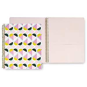Kate Spade New York Large Spiral Notebook, 11" x 9.5" with 160 College Ruled Pages, Geo Spade