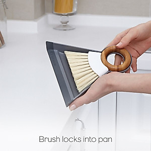 Full Circle Sweep Home Cleaning Broom and Brush Set with Tiny Team Mini Dustpan