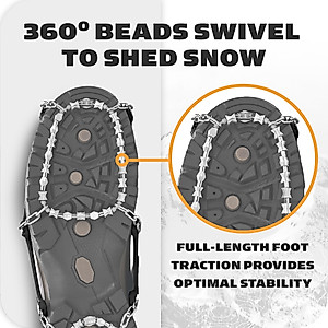 Yaktrax Diamond Grip All-Surface Traction Cleats for Walking on Ice and Snow (1 Pair), Large , Black