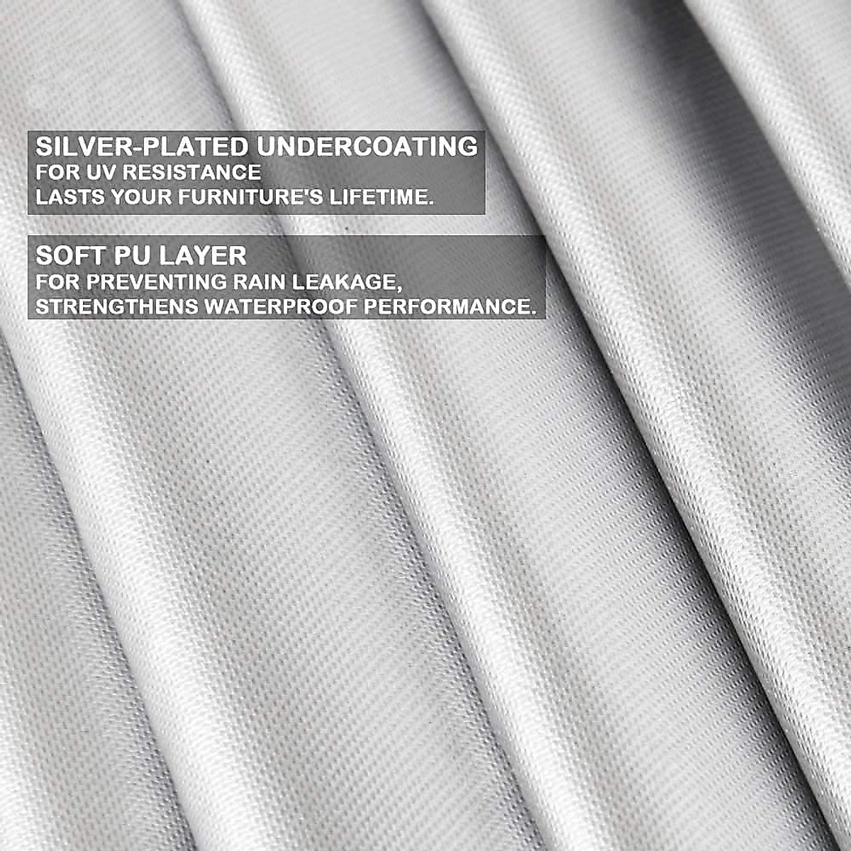 Onlyme Patio Table and Chairs Cover Round, Outdoor Durable and Waterproof Furniture Set Covers, 90 inch