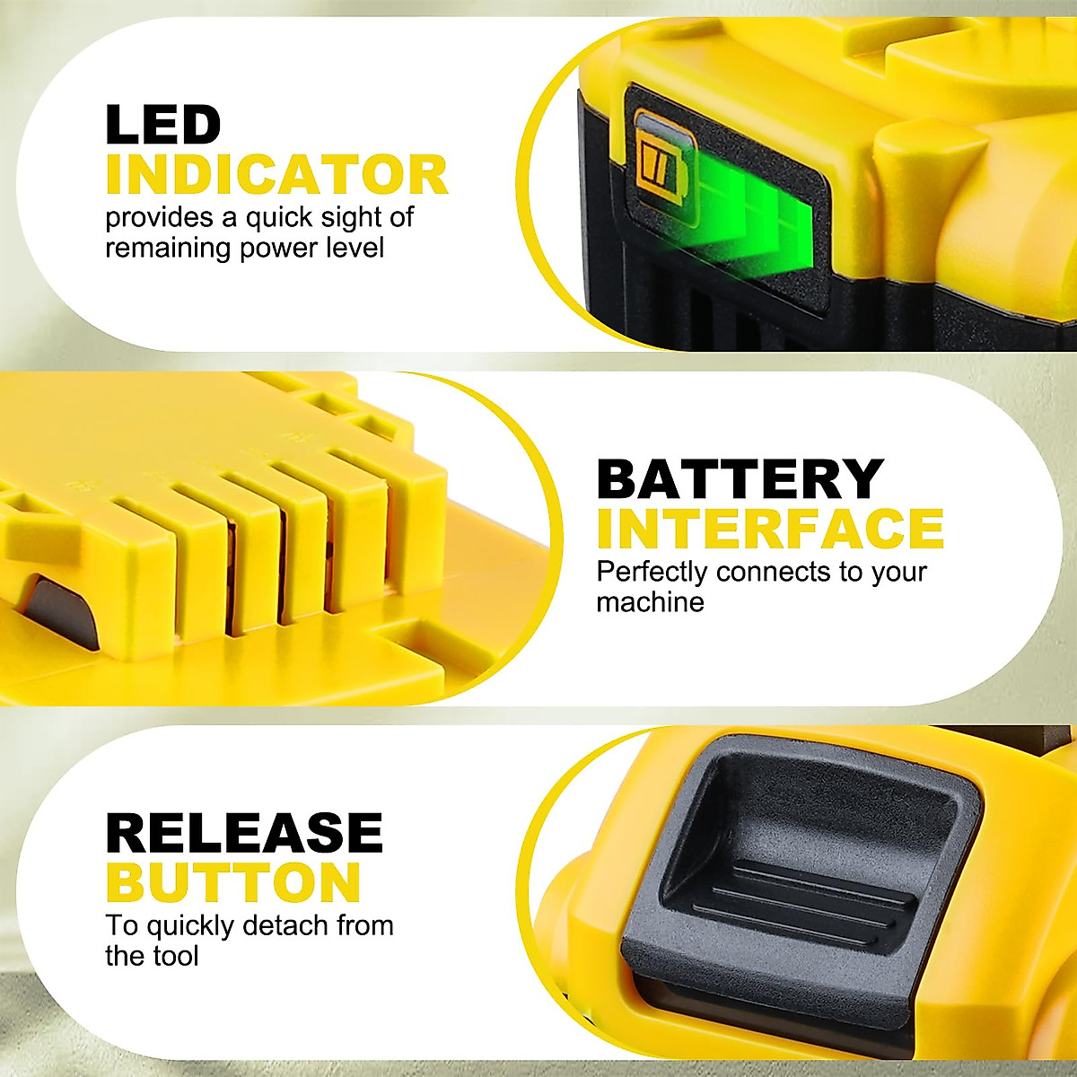 2Pack DCB200 20V 6.0Ah and Charger Replacement for Dewalt 20V Battery Compatible with Dewalt 20V MAX Battery DCB204 DCB203 DCB200-2 DCB201 DCB180 DCD985B DCD/DCF/DCG Series