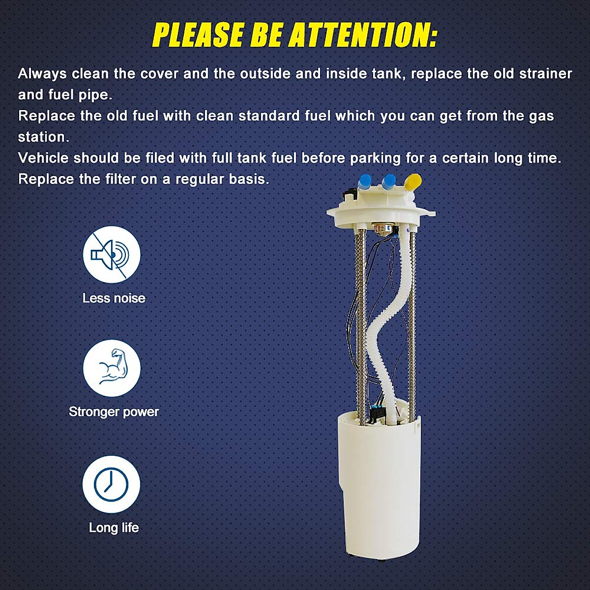 Fuel Pump Compatible with Chevy Pickup Silverado GMC Sierra 1999 2000 2001 2002 2003 2004 4.3L 4.8L 5.3L 6.0L 8.1L w/sending unit fuel pressure sensor replaces # E3500M