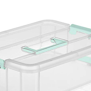 Sterilite Stack & Carry 2 Layer Box Small Storage, Clear, Pack of 4