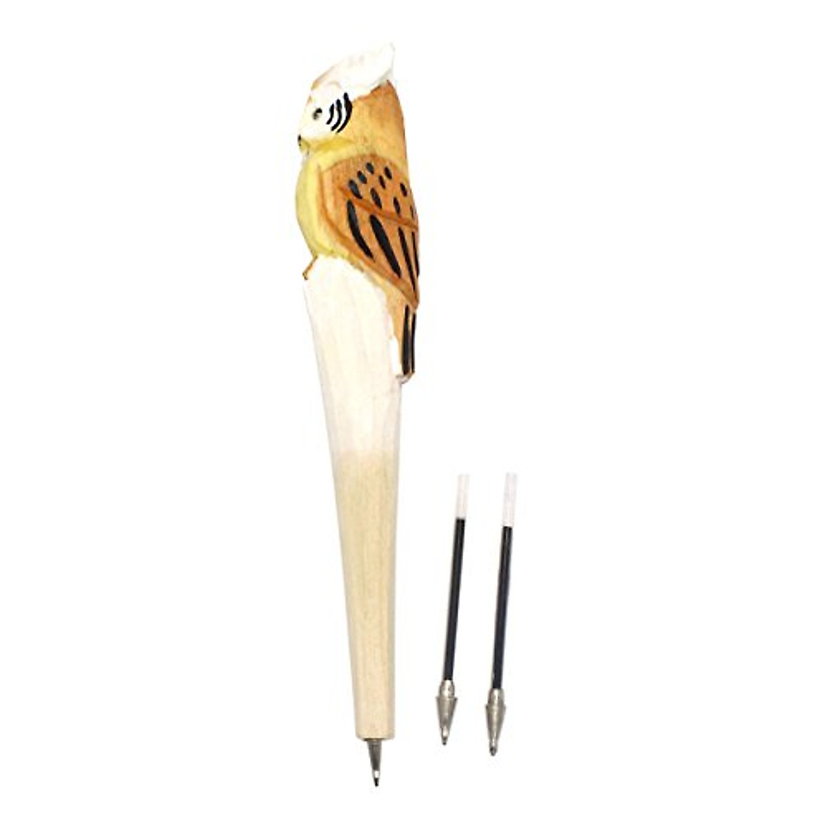 Handmade Carved Ballpoint Pen Owl style Natural Wooden Carving Cute Animal Refillable Pen 1pc/owl from Nument