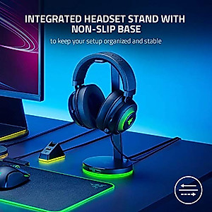 Razer Base Station V2 Chroma: Chroma RGB Lighting - Non-Slip Rubber Base - Designed for Gaming Headsets - Classic Black