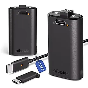 2 Pack Rechargeable Battery Pack for Xbox S/X/One/Elite Controller, Xbox Series X/S Controller Game Accessories with Fast Charger and 10FT USB-C Charging Cable