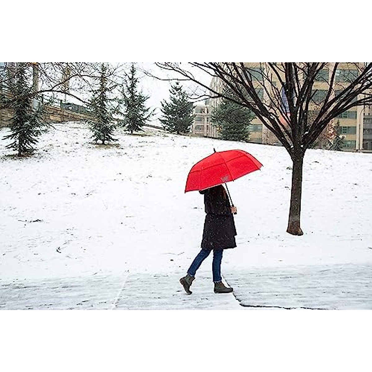 Weatherman Umbrella - Stick Umbrella - Windproof Umbrella Resists Up to 55 MPH Winds - (Sage)