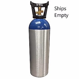 New 20 lb. Aluminum Nitrous Oxide Cylinder Tank with CGA326 Valve & Handle - DOT Approved Silver