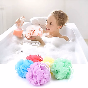 10 Pack Loofah Bath Sponge,Small Size Colorful Loofahs,Soft Exfoliating Shower Lufa,Mesh Bath and Shower Sponge for Kids and Adults