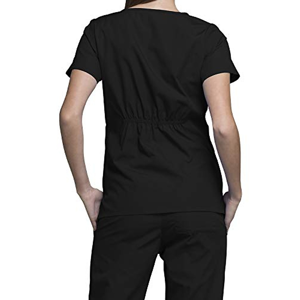 Cherokee Women Scrubs Top Workwear Originals Round Neck 4824, M, Black