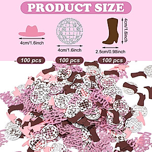 Sherr 400 Pcs Wedding Table Confetti Wedding Hat Confetti 70s 80s Disco Ball Cowgirl Party Decorations Engagement Party Supplies Girls Night Birthday Favors for Western Cowboy (Cool Style)
