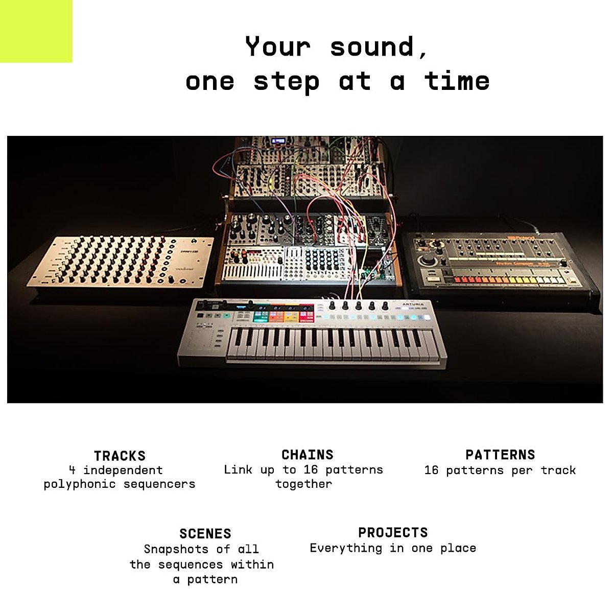 Arturia - Keystep Pro - All-in-One Performance MIDI Controller, Sequencer and Arpeggiator - 4 Polyphonic Sequencer Tracks, 24-Part Drum Sequencer, MIDI & CV Connectivity, 37-Note Slim Keybed