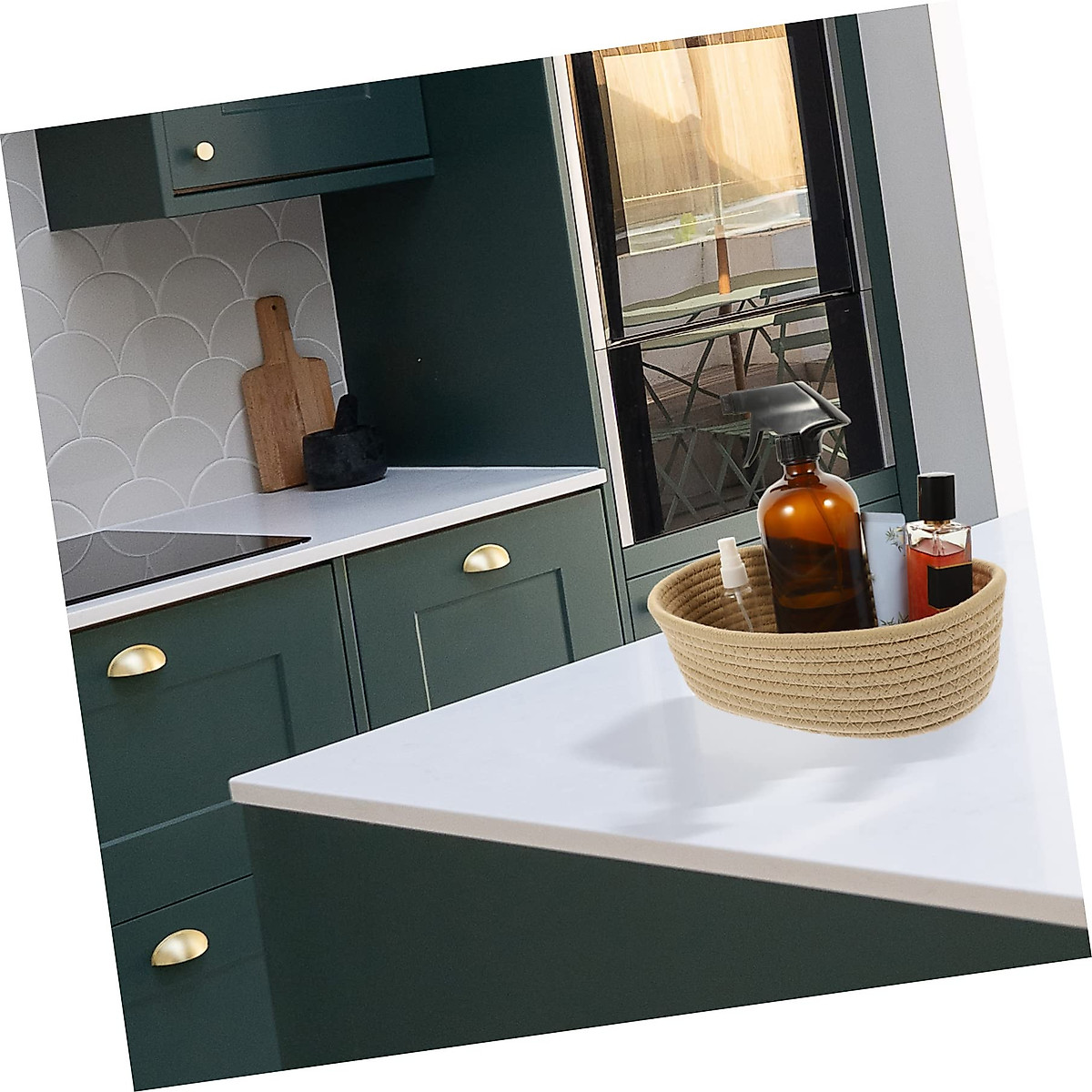 Cabilock Rope Cotton Basket, Small Woven Storage Bins, Khaki Color, 150 Special Features