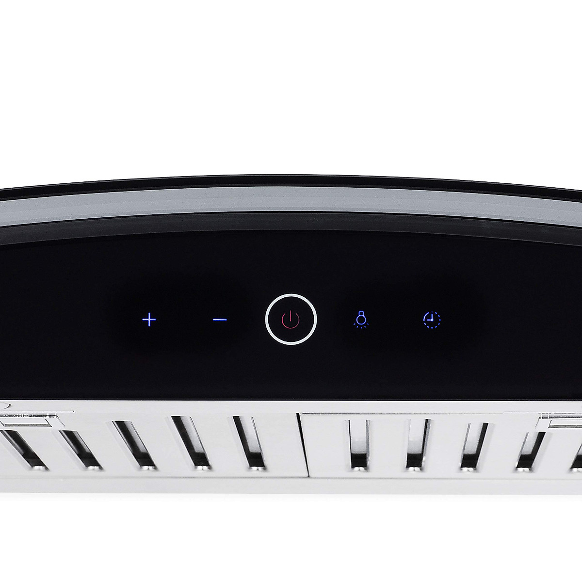 Hauslane | Chef Series Range Hood 30" WM-639 Wall Mount Range Hood | Contemporary Stainless Steel Tempered Glass Stove Ventilation | 3 Speed, Touch Control, Baffle Filters| Vented or Ductless