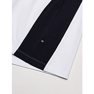 Nautica Men's Short Sleeve Color Block Performance Pique Polo Shirt, Bright White, XX-Large