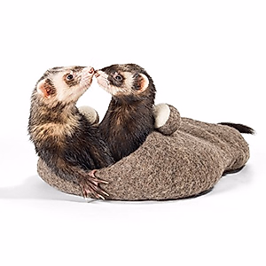 TWINCRITTERS Twin Critters Handcrafted Ferret Cave Bed - Tunnel for Ferrets (Raw Bark)