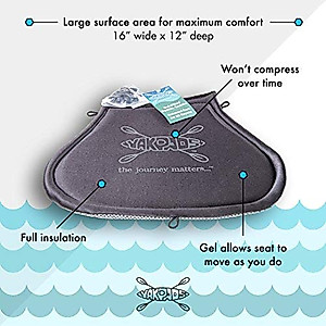 Yakpads Cascade Creek Cushioned Seat Pad by, Gel Seat Pad for Kayaks and Kayak Accessories, for Outdoor Watersports and Recreation