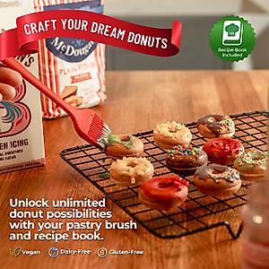 Mercucci Mini Donut Maker - Non Stick Donut Maker Machine from Home with Squeeze Bottle for Batter & Recipie Book, Double Sided Heating Mini Donut Maker Machine, 16 Mini Donuts For Home Baking