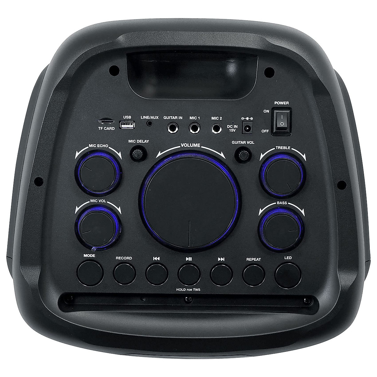 Rockville BASS Party 10 Dual 10 inch Portable Battery LED Party Bluetooth Speaker