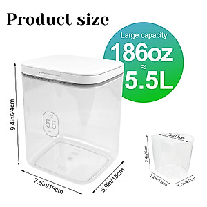 5.5L large Capacity Container With One-Press Lid For Laundry Room Organization and Storage Decor- Laundry Pods And Airtight Dishwasher Pod Holder For Laundry Beads, Laundry Powder, Storage