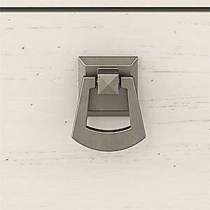 Bush Furniture Salinas L Shaped Desk with Hutch and Lateral File Cabinet, 60W, Antique White