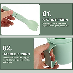 DOITOOL Microwave Soup Bowl with Lid - 34oz Soup Mug Soup Containers with Spoon - Reusable To Go Containers Soup Bowls with Handles for Crunch, Soups, Noodles, Hot Cereal, Hot Coffe and More
