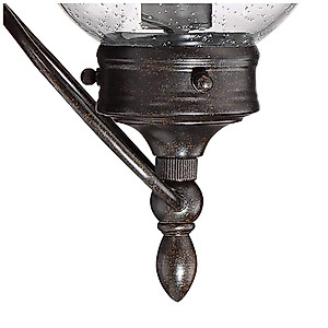 Franklin Iron Works Carriage Traditional Outdoor Wall Light Fixture LED Bronze Brown 22" Clear Seedy Glass Shade Decor Exterior House Porch Patio Outside Deck Garage Yard Front Door Garden Home