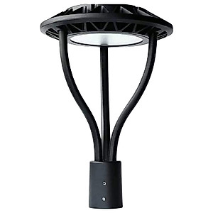 OSTEK Led Post Top Pole Lights with Photocell 20W/30W/40W/60W Power Selectable LED Circular Parking Lot Area Light 5000K Outdoor Lamp Top Pathway Fixture for School Street Garden Yard IP65