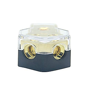 ZOOKOTO 0/2/4 Gauge in 4/8/10 Gauge Out Amp Power Distribution Block Car Audio Splitter 2 Way Outputs Power Distributor Block Fuse Holder