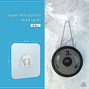 LUXEAR 6 Pack Reusable Adhesive Sticker for Bathroom Kitchen for Shower Caddy Basket Shelf Soap Dish Holder Kitchen Sink Caddy - No glue, Transparent