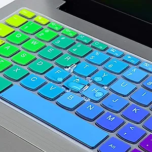 Keyboard Cover for 2020 2021 Lenovo Ideapad 3 15 15.6 17.3 Inch Laptop Keyboard Cover Skin (with Numeric Keypad), 2021 Lenovo Ideapad 3 15/ Ideapad 3 17.3 Accessories, Rainbow (US Layout)