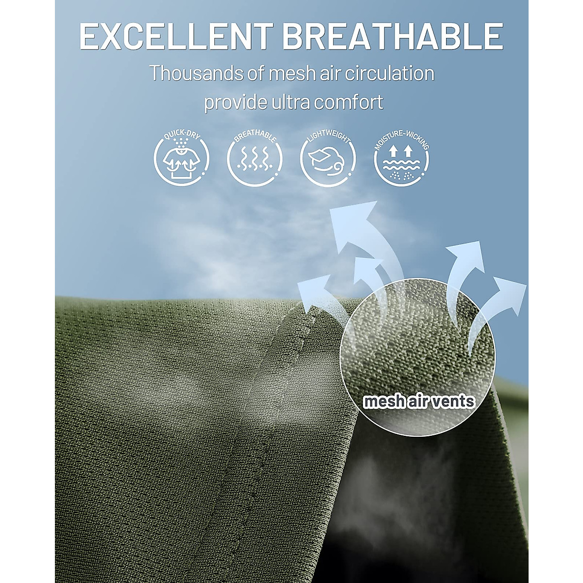 MIER Men's Short Sleeve T-Shirts Quick Dry Athletic Shirts Moisture Wicking Workout Running Polyester Tee Army Green, 3XL