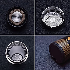 Vacuum insulated stainless steel thermos cup | men's and women's reusable daily automotive leak-proof thermos | Smart display temperature series | 16 ounces. Hot Coffee/iced drink/Tea Cup (Black)