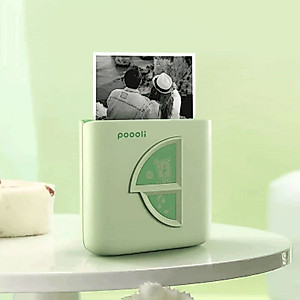 Poooliprint LE Inkless Pocket Printer - Mini Phone Bluetooth Portable Poooli Thermal Printer for iOS + Android Print Sticky Photos, Labels, Notes, Lists for Journal, Green