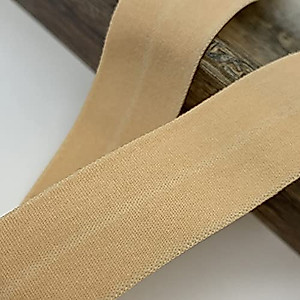10/15/20/25mm 5yards Khaki Elastic Ribbon Fold Over Elastic Lace Trim for Sewing Waist Band Garment Accessory
