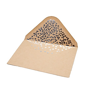 Congratulations Card – 50 Pack Matte Finish Black Greeting Cards With ‘’Congratulations’’ Embossed In Silver Foil Letters – For Engagement, Graduation, Wedding 52 Gold Foil Confetti Kraft Envelopes