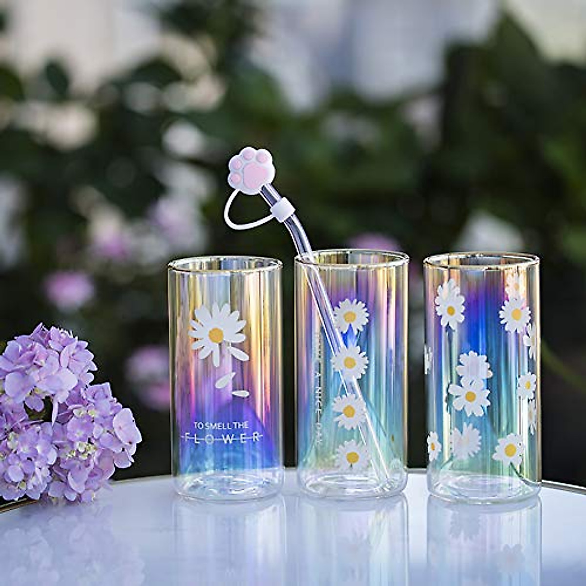 20 Pieces Straw Cover Cap Reusable Silicone Straw Toppers Drinking Straw Tips Lids for 8-10 mm Cute Straws Plugs (Not include Straw) Style1