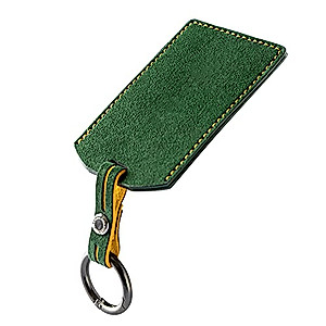 Alfanxi Key Card Holder Case Alcantara Material Key Protector Cover Car Accessories Including Key Chain Compatible with Tesla Model 3 Model Y (Green-A06)