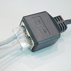 LYMGS RJ45 Ethernet Cable Splitter Network Adapter, NOT Router, 1 Male to 2 Female LAN Ethernet LAN Network Extension Splitter Cable 8-Pin Adaptor with 145mm Line