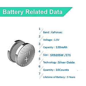 KaPonsec 10PCS 1.5V SR920SW 371 370 LR921 AG6 Silver Oxide Watch Battery