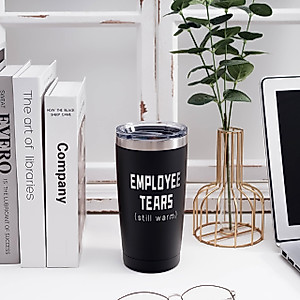 ARIABLE Employee Tears - Boss Day Christmas Gifts for Boss from Employee - Best Gift Ideas for World Best Boss Ever, Assistant, Men, Birthday, Principal, Office, 20oz Engraved Tumbler, Black