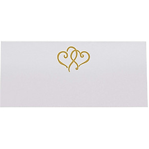 Linked Hearts Printable Place Cards, Gold (Choose Color), Set of 60 (10 Sheets), Laser & Inkjet Printers - Wedding, Party, Dinner, and Special Events - Made in the USA