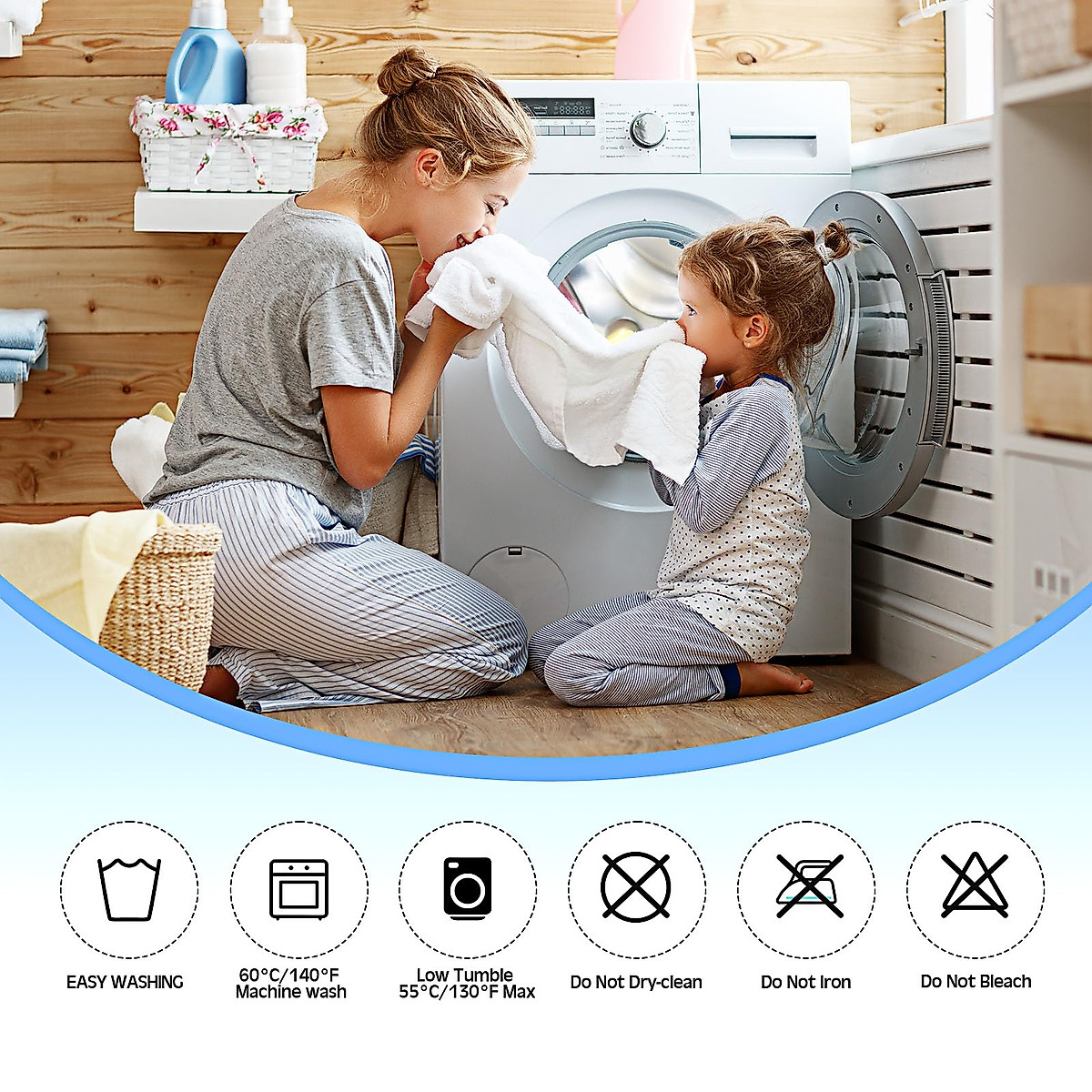 Newwiee 2 Pcs Queen Size Mattress Protector with Elastic Straps Slightly Waterproof Quilted Mattress Cover Pad Microfiber Mattress Topper Noiseless Fitted Mattress Bed Protector (75 x 39)