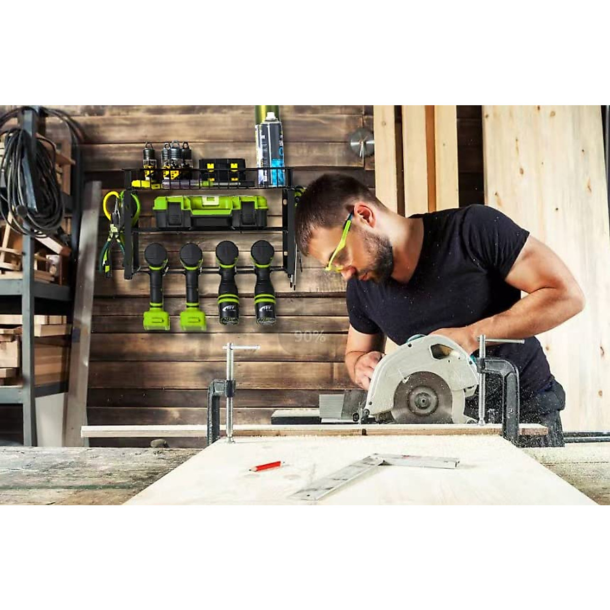 MONOWI Power Tool Organizer Wall Mount - Cordless Drill Holder Wall Mount, Power Tool Storage Rack for Garage Walls, Power Tool Rack Drill Organizer Charging Station